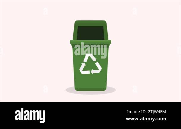 recycle arrows in waste bin animation ,4k video animated Stock Video ...