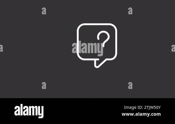 Animated puzzlement white line icon. Anxiety struggle. Having difficult ...