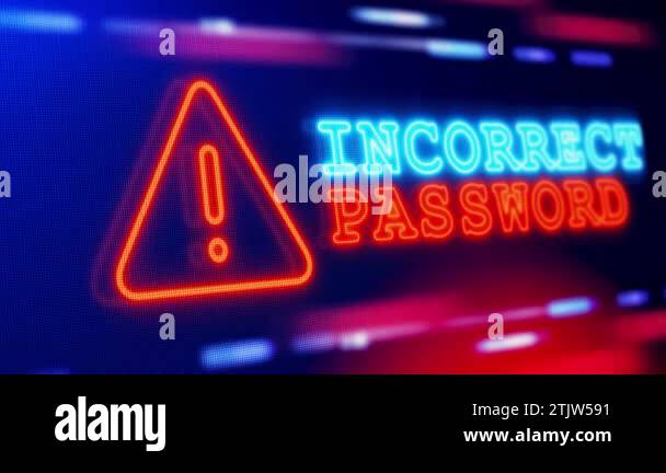 Incorrect Password Warning Alert Screen Blinking glitch error Animation ... Incorrect Password Warning Alert Screen Blinking glitch error Animation ...