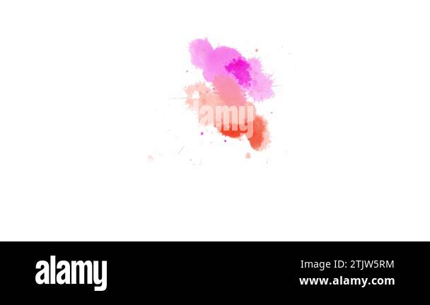 fluid ink splash transition on a white background. watercolor paint ...