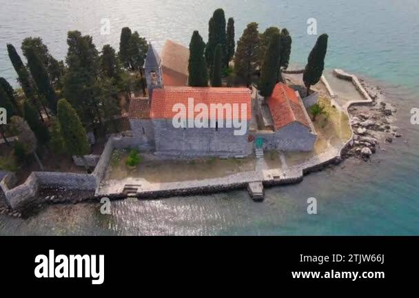 Aerial video. The Catholic monastery of Saint George which is located ...