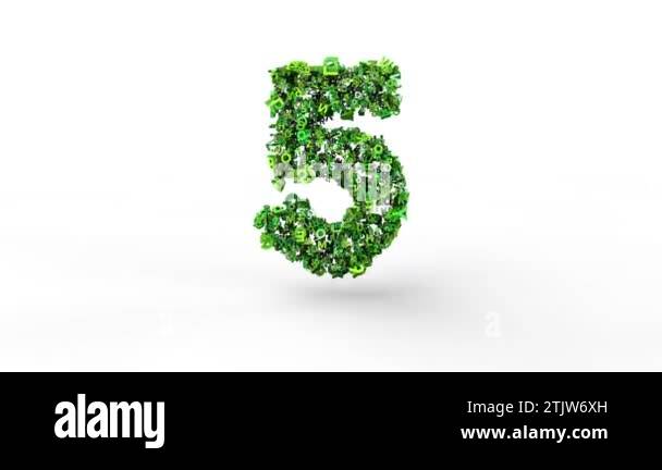 3d morphing letter particles countdown, over white background Stock ...