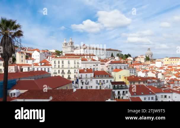 4K timelapse of Lisbon rooftop from Portas do sol viewpoint - Miradouro ...