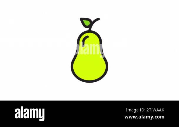 Pear, Fruits animated icon on transparent background Stock Video ...