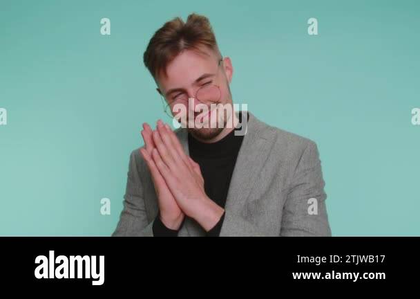 Sneaky cunning business man with tricky face gesticulating and scheming ...