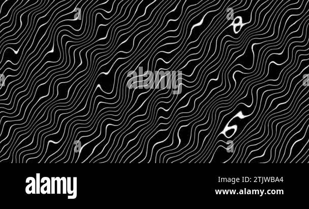 Abstract animated outline topographic contour map. Moving waves ...