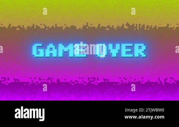 Game over animated text, retro 80s, nostalgic retro gaming, video game ...