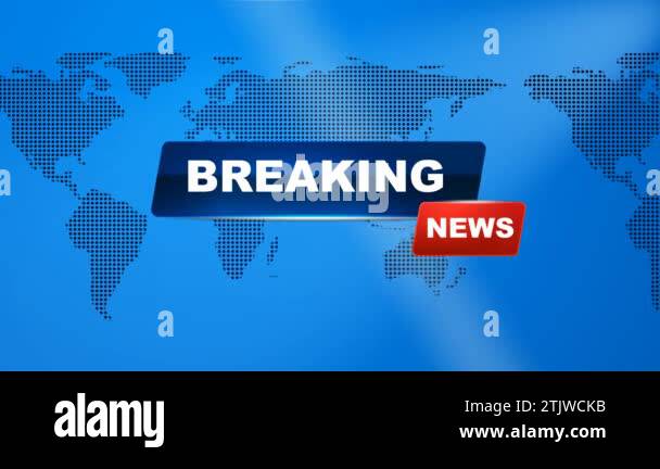 Breaking News intro Template animation moving digital world Map live ...