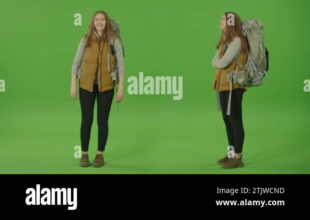 2-in-1 Split Green Screen Montage. Green Screen. Chroma Key. Young ...