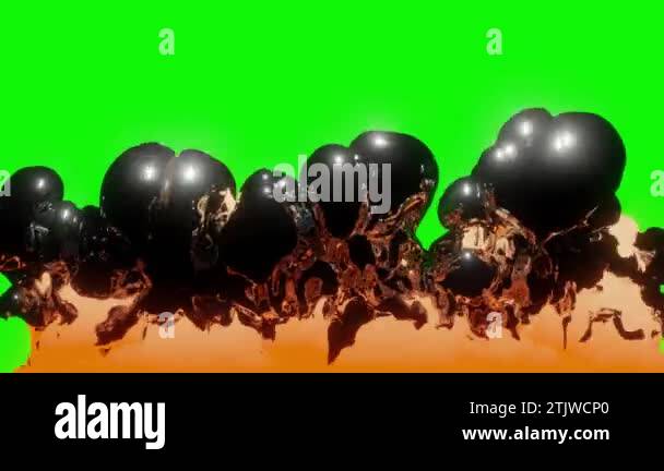 cartoon fire and smoke animation on green screen, cartoon FX elements ...