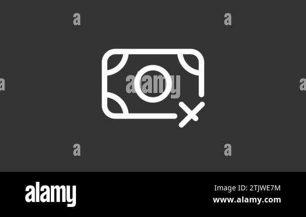 Animated pay ban white line ui icon. Transaction failure. Seamless loop HD video with alpha ...