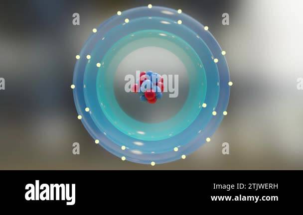 Atom anatomy, Atomic model or structure , alpha channel, electrons ...