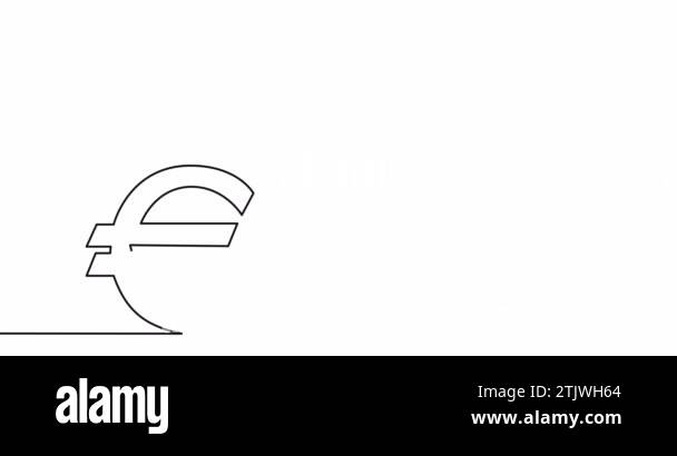 Self drawing line animation euro falling chart continuous one single ...