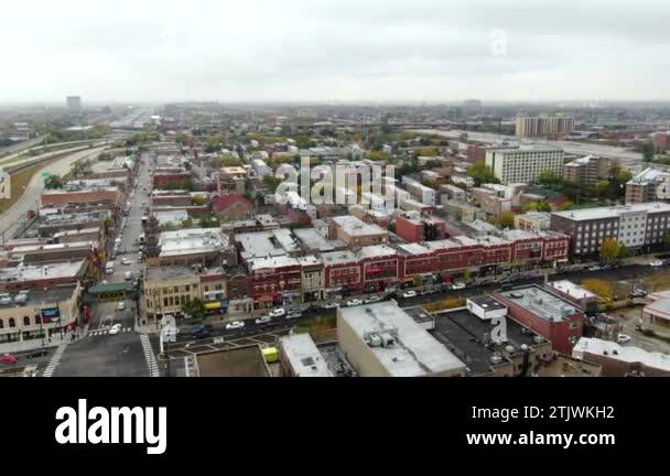 4k footage Aerial View of Chicago and its vibrant neighborhoods from a ...