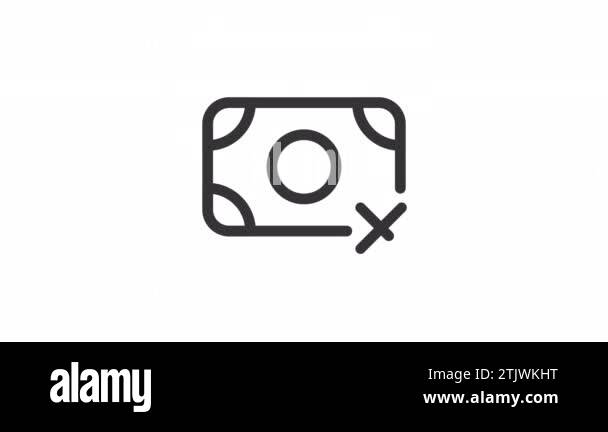 Animated reject payment line ui icon. Transaction failure. Seamless loop HD video with alpha ...