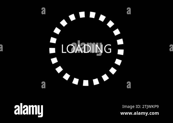 Loading circle icon looped animation on black background. 4K footage ...