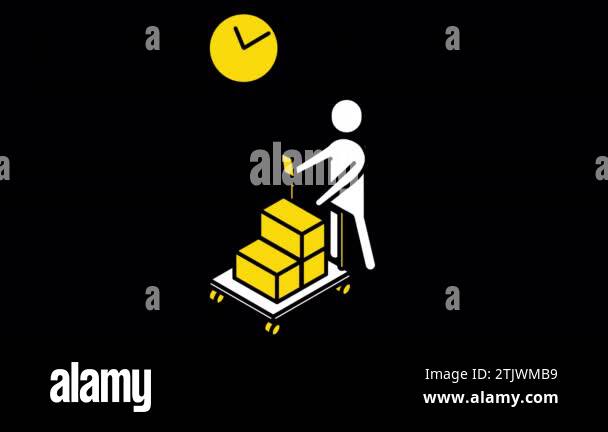 Simple animation of a logistics system that improves business and DX ...