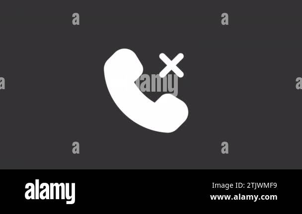 Animated error white line ui icon. Call failure. Seamless loop HD video with alpha channel on ...