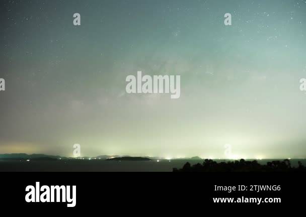 Time lapse Milky way galaxy stars Night to day. Timelapse seen in ...