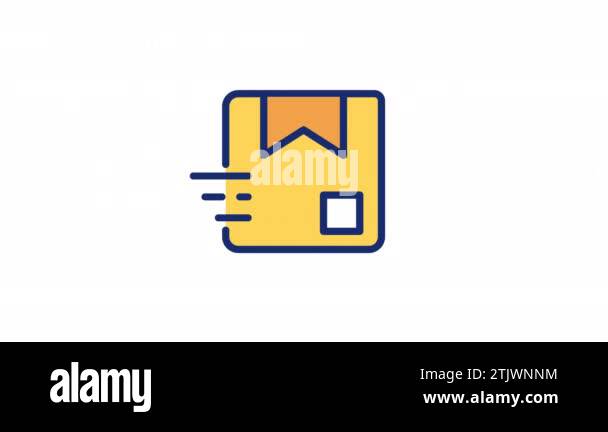 Animated parcel color icon. Shipping service. Send and receive box ...