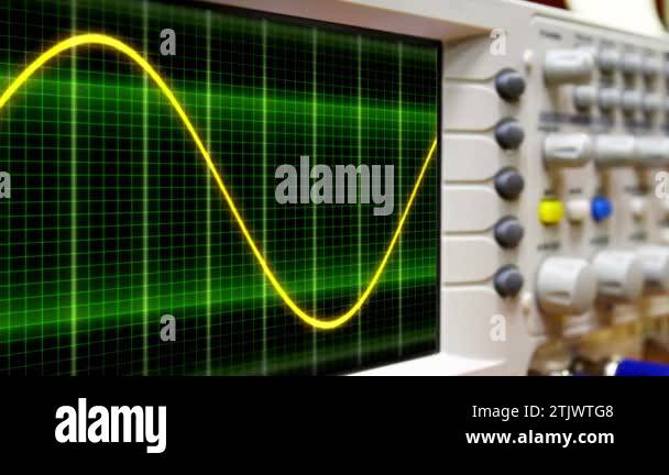 Seamless loop animation. moving sine wave on an oscilloscope Stock ...