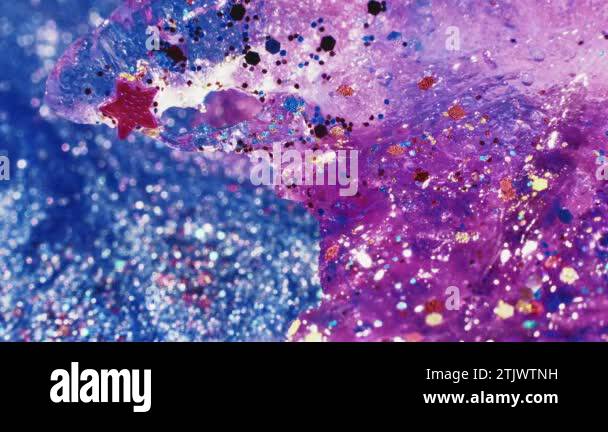 Fluid magic. Glittering flow art. Festive background. Colorful ...