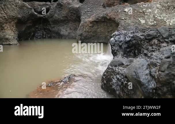 Surface water. Fast water stream. Close-up. Movement of water. Amazing ...