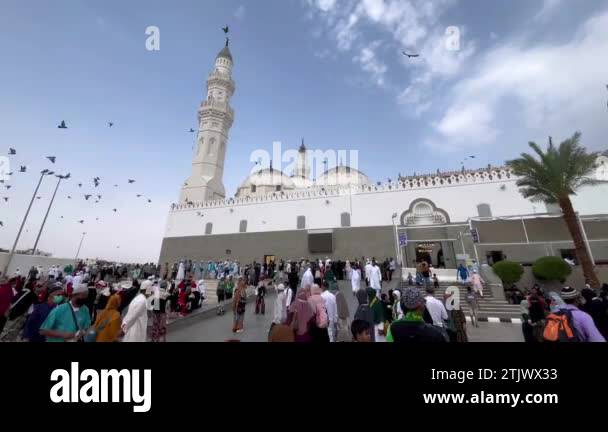 Madinah, Saudi Arabia - August 2022. Masjid Quba or Quba Mosque, the first Mosque build by ...