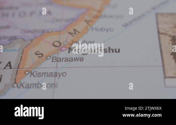 Location of Mogadishu, Political Map With Red Push Pin Pointing Stock ...