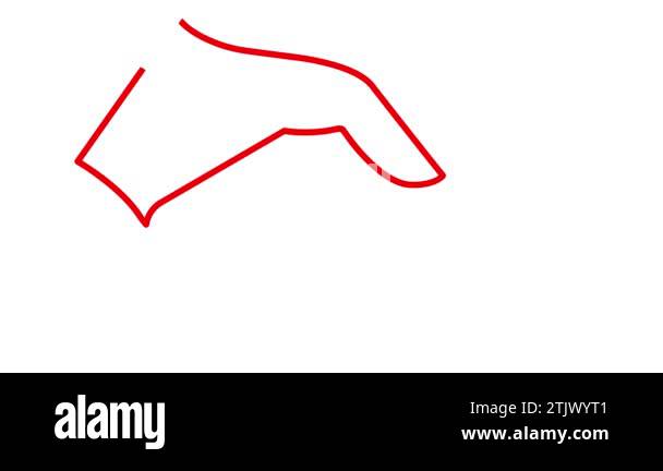 Animated red linear handshake icon appears. Symbol is drawn. Concept of ...