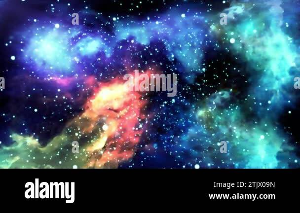 3D Outer space animation Red Pink Space flight to Helix nebula eye of ...