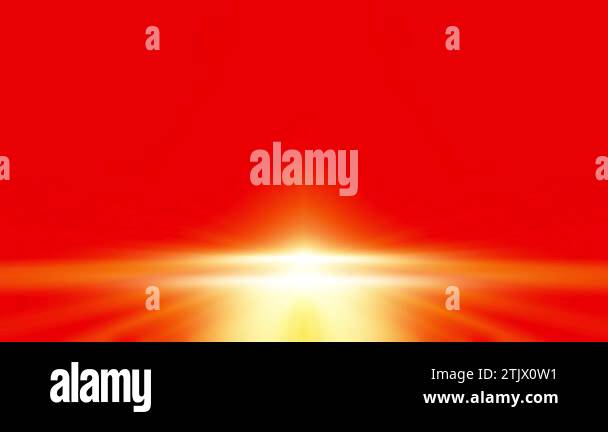 Abstract loop radial yellow light optical flare light shine ray on red ...