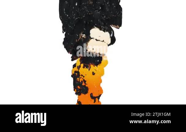 cartoon fire and smoke animation on white screen, cartoon FX elements ...