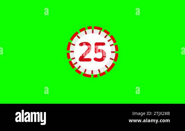 Simple cartoon countdown from 30 to 1. with a rotating circle frame ...