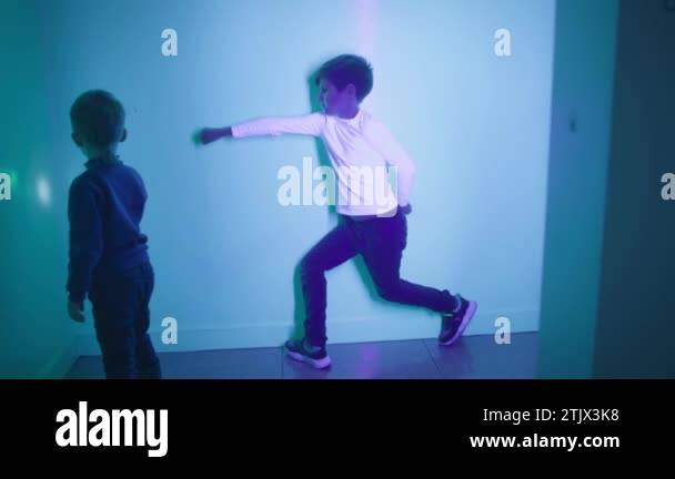 development and learning of children, happy child plays in interactive ...
