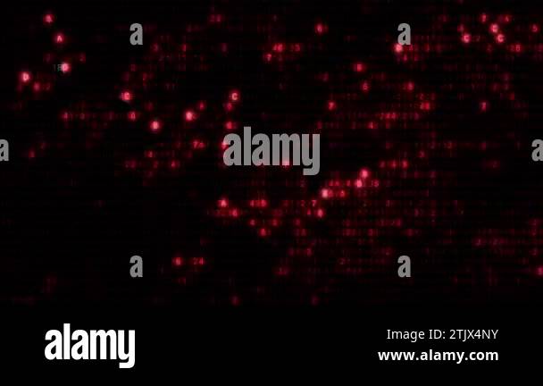 Defected HUD interface 3d animation with abstract digital code. Concept ...