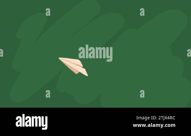 paper airplane flying education animation ,4k video animated Stock ...