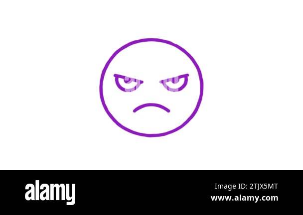 Emoticon angry. Animated doodle emoticon. Alpha channel. Looped ...