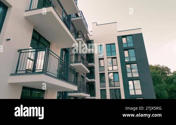 Exterior of a modern high-rise building. Modern multi-storey ...