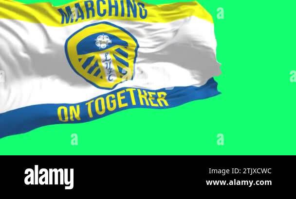 Leeds, UK, Oct. 2022: The Leeds United flag waving. Leeds United ...