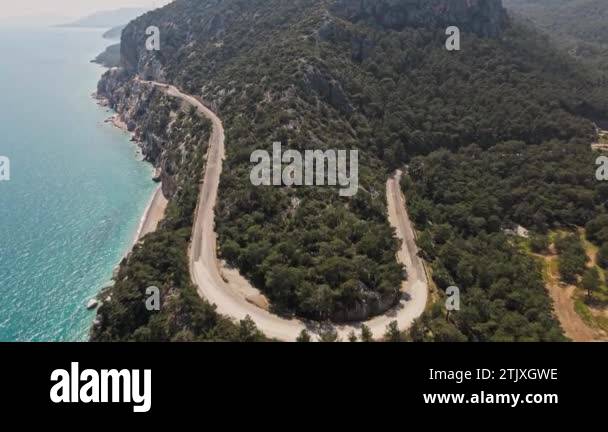 aerial drone footage of beautiful scenic landscape of Marmaris ...