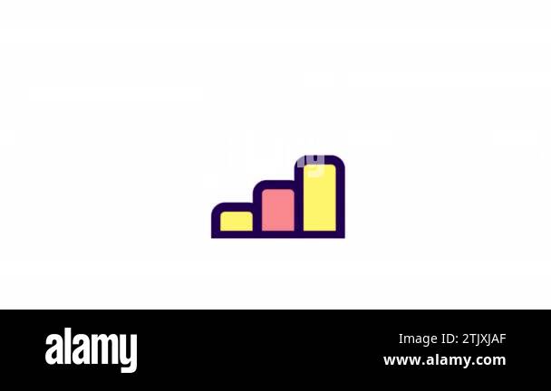Animated bar graphs color icon. Vertical bar chart. Financial statement ...