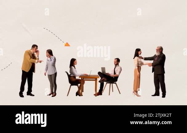 Creative business design of employees, workers communicating, having ...