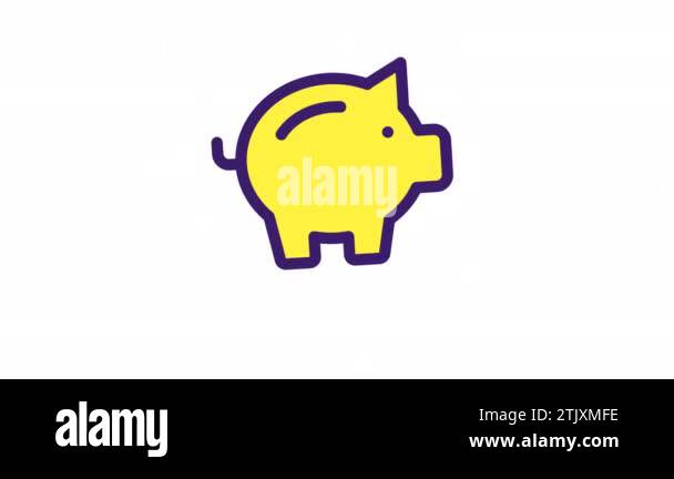 Animated piggy bank color ui icon. Personal account. Finance and ...