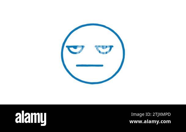 Emoticon shows no. Animated doodle emoticon. Alpha channel. Looped ...