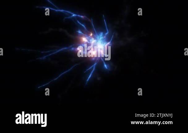 Electric bolts and flames - electrical arcs exploding outwards - 4K Pro ...
