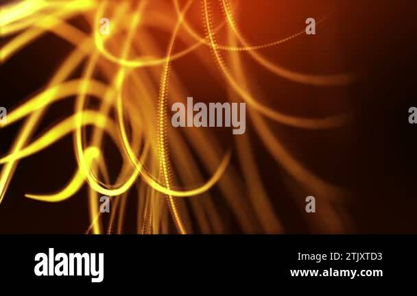 Orange stream curves swirl lights. Dynamic intro video flames animation ...
