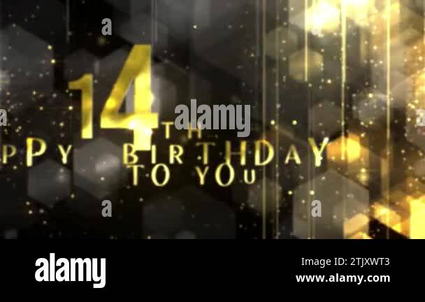 Congratulations on the 14th birthday in luxury gold style, awarding ...
