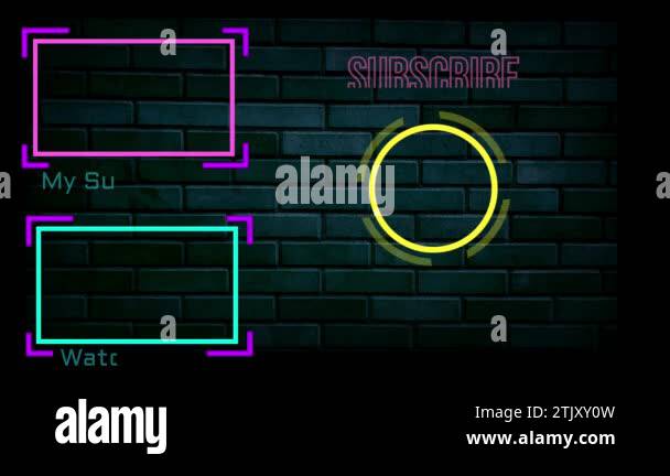 Animated Neon End Screen versi 2. Video Template Design. Suitable for ...