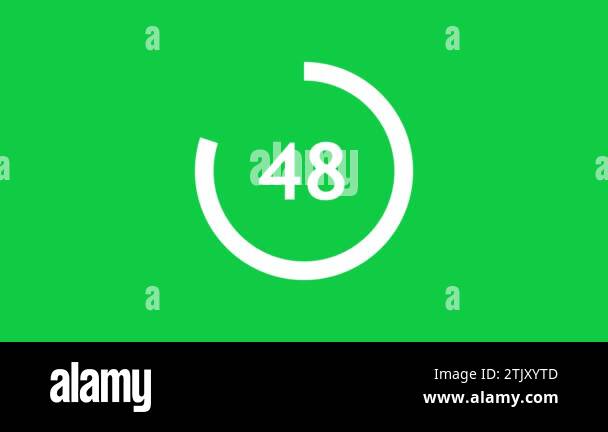 1 Minute Timer Animation With Elapsed Circle Effect In Green Screen